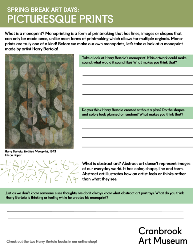 Free Kids Printmaking Activity | Cranbrook Art Museum